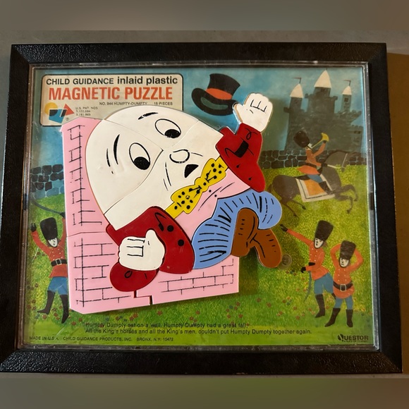 child guidance | Other | Antique Humpty Dumpty Magnetic Puzzle Alice In ...